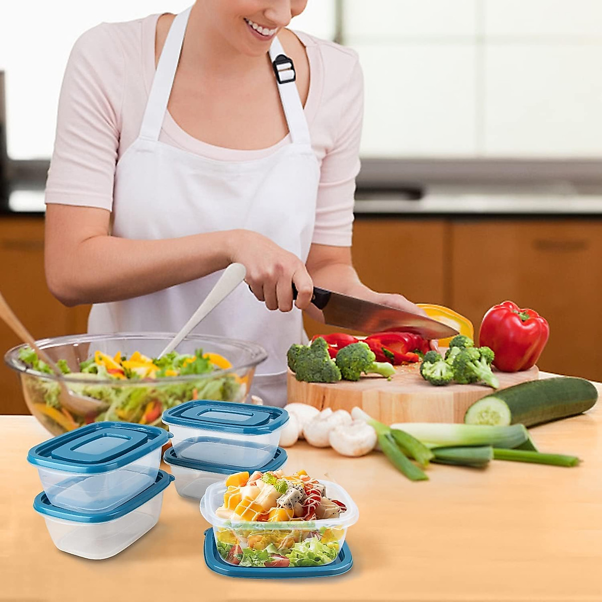 PEDECO Rectangle Plastic Portion box Sets with Lids.Food Storage Box,Container Sets,Food Storage,Food Containers,Cereal Containers,use for School,Work and Travel,0.53 quarts(500ML) per box,Set Of 5