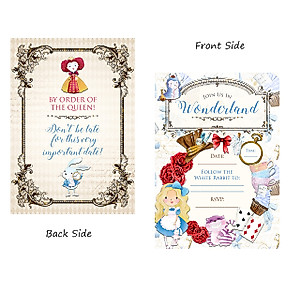 Silly Goose Gifts Alice Party Supplies Welcome to Wonderland Birthday (Invitation) 12 Included Invite Cartoon Party Birthday