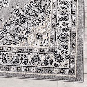 Antep Rugs Oriental 8x10 Traditional Medallion Indoor Area Rug Siesta (Gray Beige, 7'10" x 10')