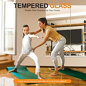 Home Gym Mirror, Large Full Body Mirror for Yoga, Fitness, 48''x24''x2PCS, Glass Frameless Mirror for Wall Mounted, Wall Mirror for Home Gym, Garage, Bedroom, Bathroom (White - 48'' x 24'' - 2PCS)