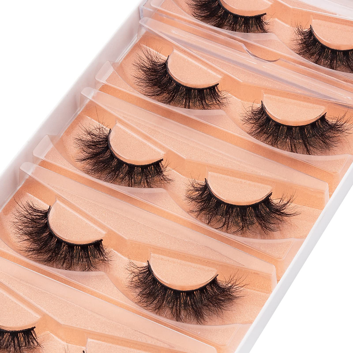 DYSILK Eyelashes Mink Lashes Fluffy - Fluffy Lashes 5 Pairs 6D Faux Mink Eyelash False Eyelashes Natural Look Lashes That Look Like Extensions Wispy Eyelashes Strip Lashes Eye Lashes | Fluffy-16mm