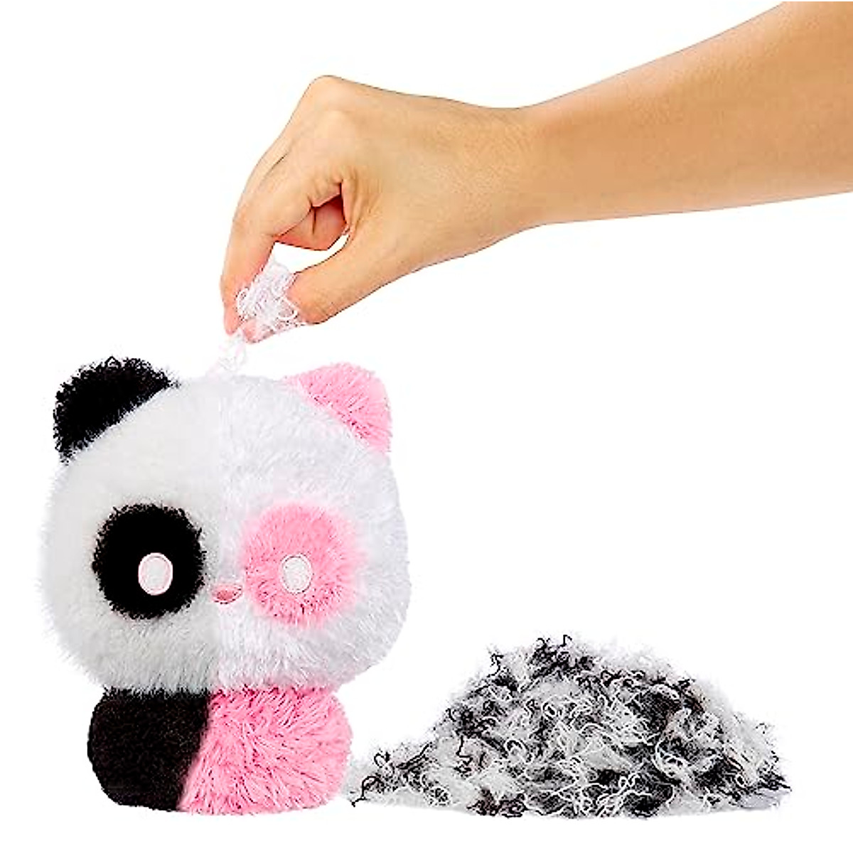 Fluffie Stuffiez Panda Large Collectible Feature Plush 11" - Surprise Reveal Unboxing with Huggable ASMR Fidget DIY Fur Pulling, Ultra Soft Fluff