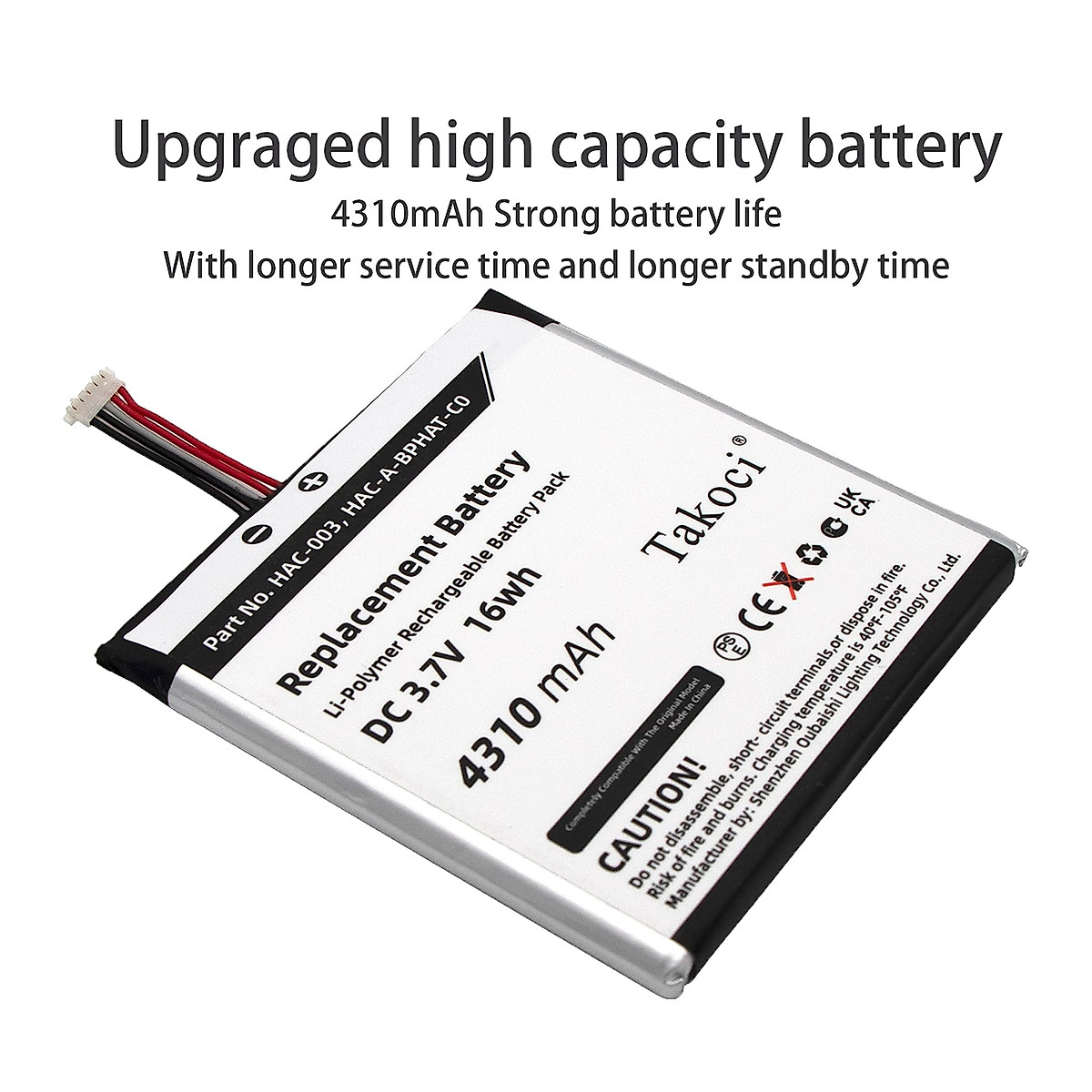 Gikysuiz Replacement Battery HAC-003 Compatible with Nintendo Switch Game Console (2017) HAC-001 4310mAh Battery with DIY Repair Tool Kit