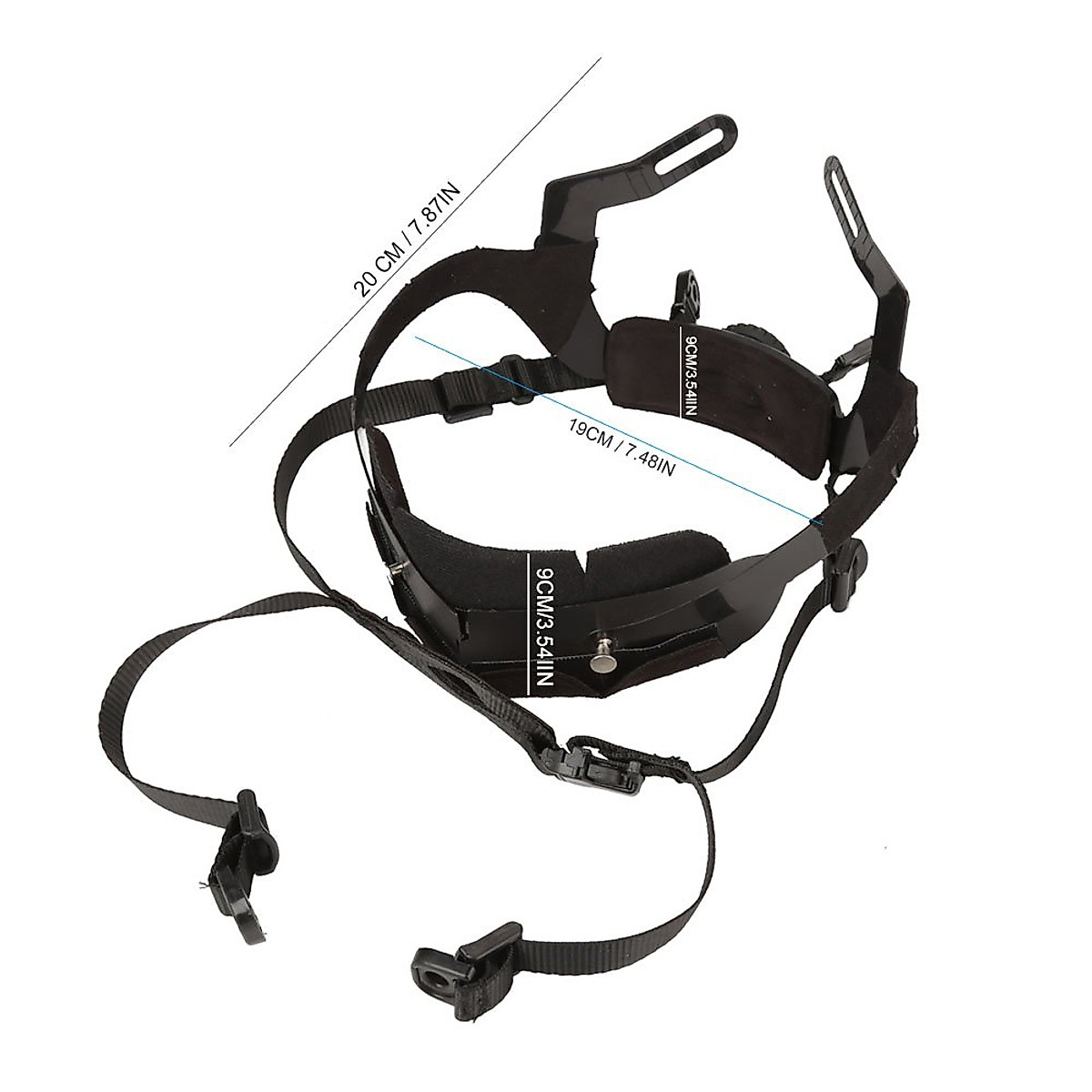 Helmet Chin Strap,Outdoor Adjustable 4 Points Chin Strap Compatible with Fast Helmet Accessory (Black)