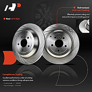 A-Premium 13 inch(330.3 mm) Rear Solid Disc Brake Rotors + Ceramic Pads Kit Compatible with Select Mercedes-Benz Models - W164 ML320/ML350/ML450/ML500, W251 R320/R350/R500, 6-PC Set