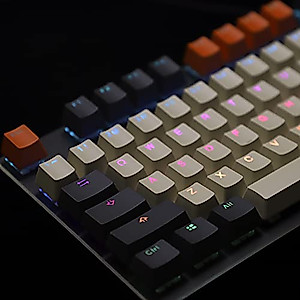 Carbon Miami PBT Double Shot Shine Through ANSI Backlit Keycaps for MX Mechanical Keyboard Melody 96 KBD75 68 61 87 104 Keychron(Only Keycap) (Carbon)