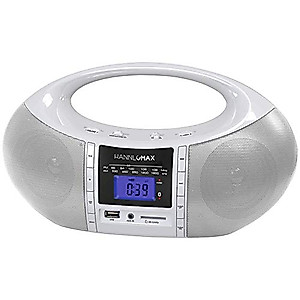 HANNLOMAX HX-506R Portable AM/FM Radio, Bluetooth, USB/SD Slot for MP3 Playback, Aux-in, AC/DC Dual Power Source (White)
