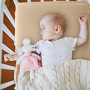 4 Pcs Baby Crib Sheets for Boys Girls, Cotton Baby Fitted Crib Sheet Soft Muslin Crib Sheets for Mini Crib Mattress (Natural Series Color,24 x 38 Inch)