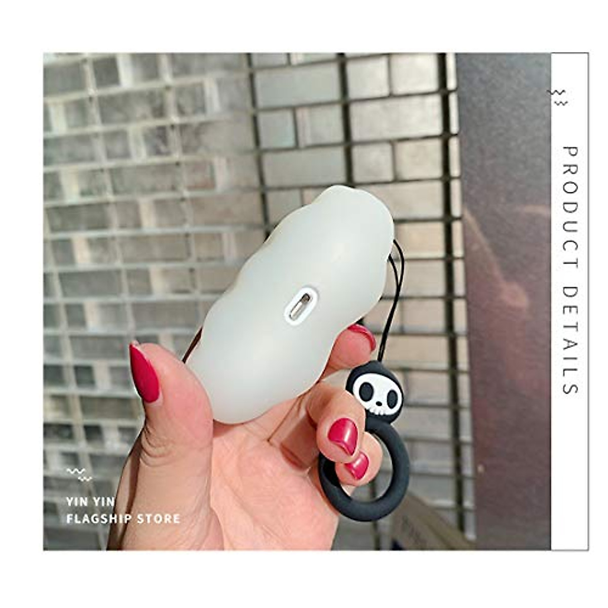 Airpods Pro Case, 3D Cute Cartoon Ghost Compatible with Apple Airpods 3&Pro, Airpods Pro Accessories Shockproof Protective Silicone Cover and Skin for Apple Airpods Pro Charging Case (Luminous Ghost)