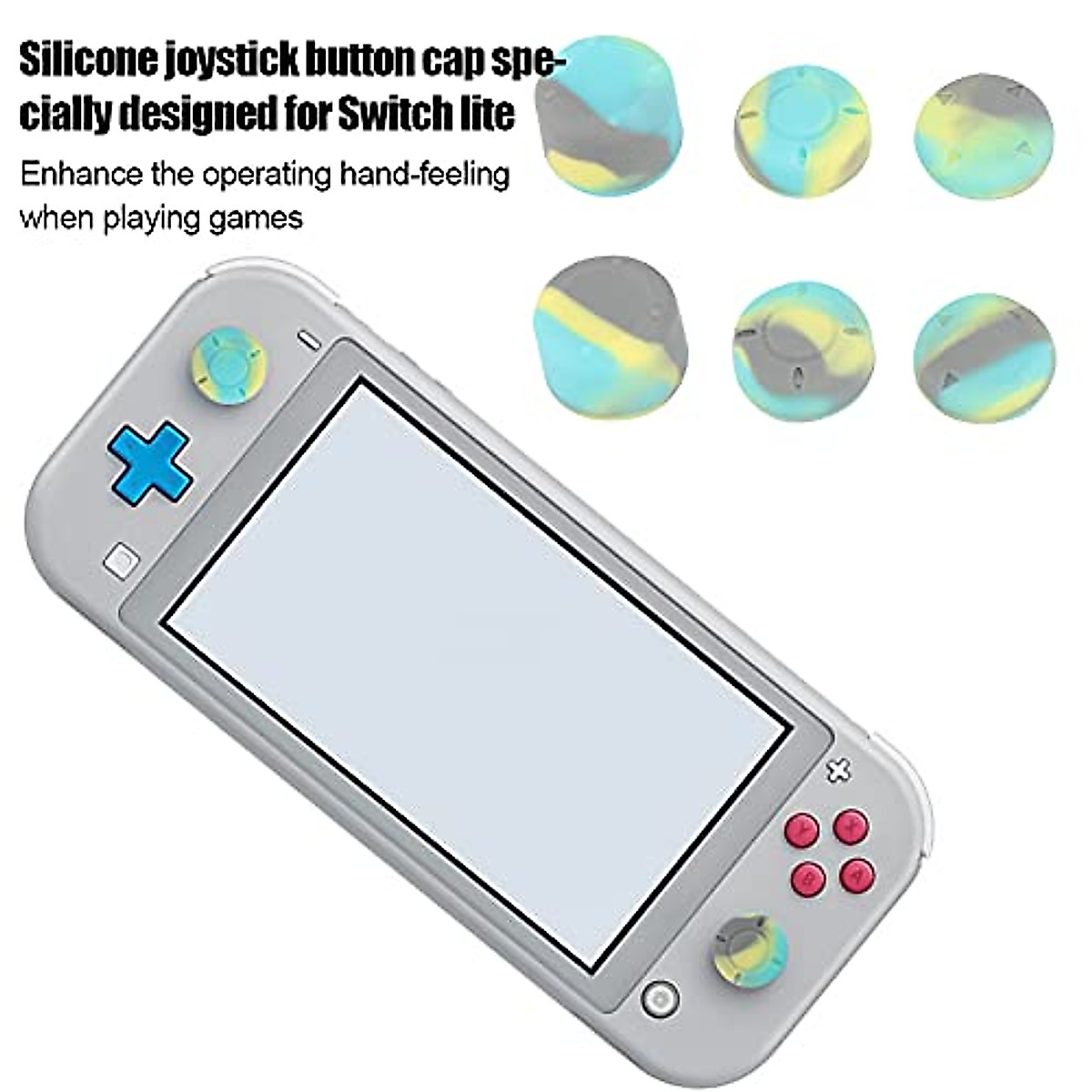 Button Cover, Ergonomic Game Controller Button Cover Heightening Elastic for Switch(Camouflage)