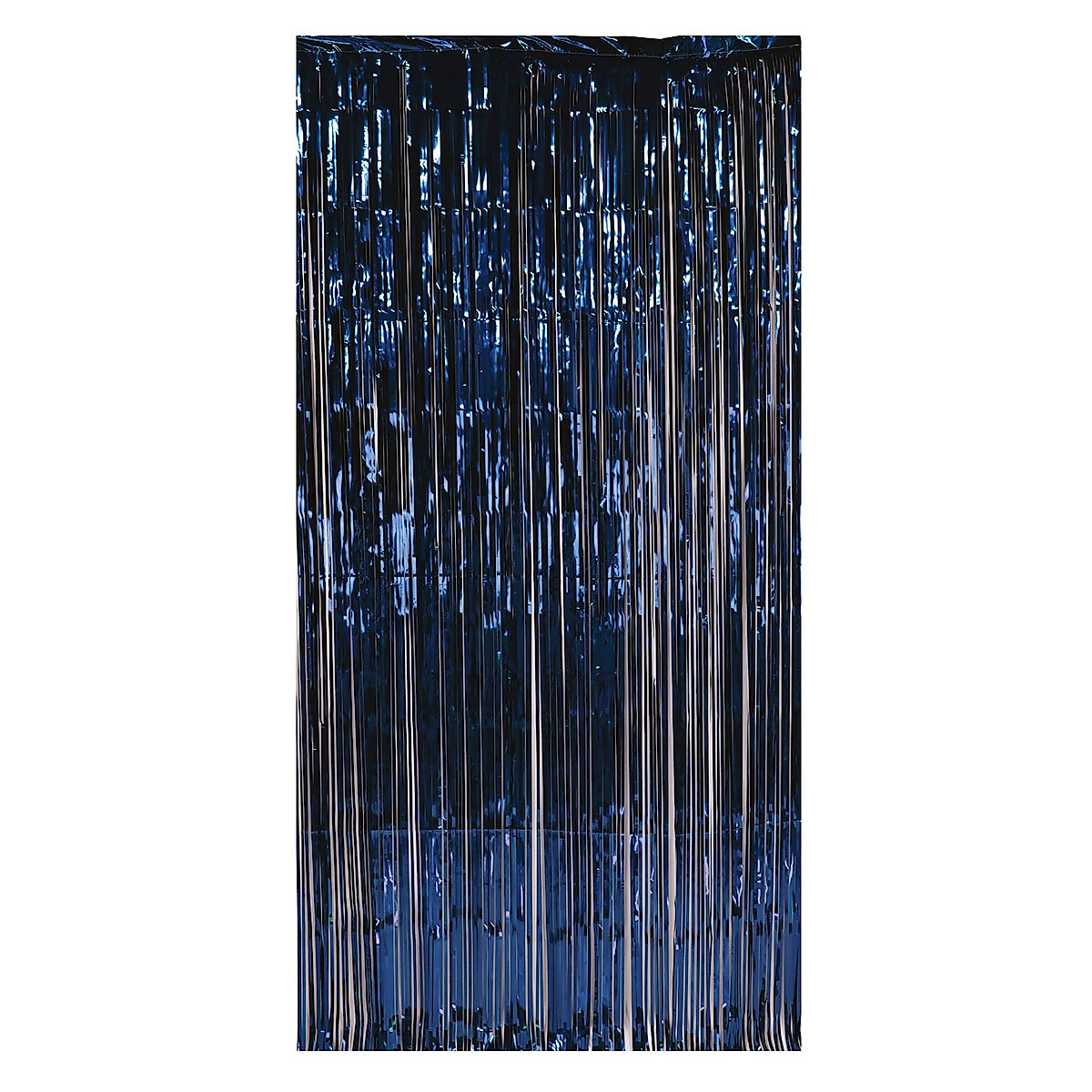 Beistle 1-Ply Tinsel Foil Fringe Curtain Photo Booth Backdrop Birthday Party Decorations, Wedding Reception, Baby Shower Celebration, Graduation Supplies, 8' x 3', Navy