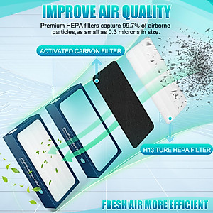 Upgraded Classic 400 Series Replacement Filter-Compatible with Blueair 400 Series Air Purifier Particle Filter Replacement, Part # 480i, 402, 403, 405, 410，455EB, 450E Replacement Filter-2PACK