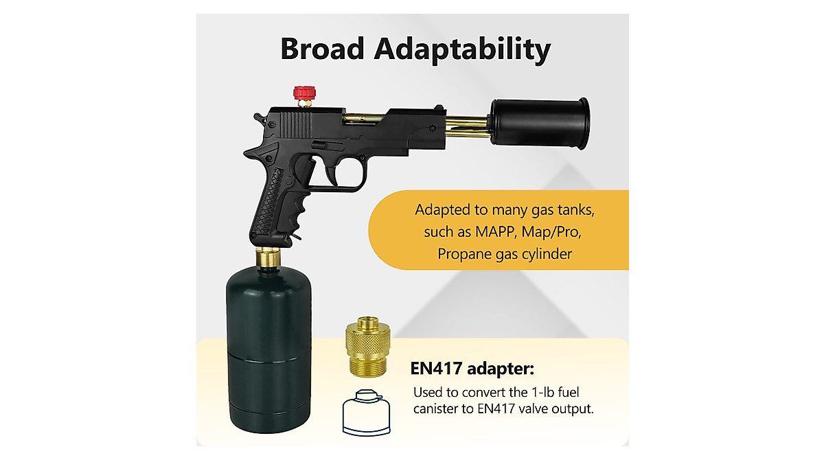 Cooking Propane Torch - Adjustable, Portable Kitchen Flame Gun