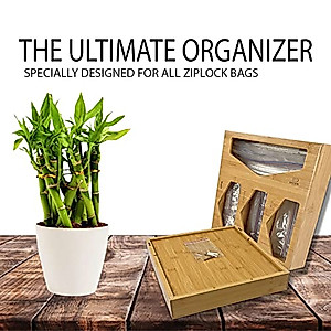 Bamboo Ziplock Bag Organizer for Drawer, Storage Bag Organizer for Kitchen, Plastic