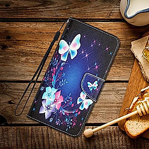 HOOl Cover for Samsung Galaxy A33 5G, Protective Book Case in PU Leather Creative Wallet Pattern Flip Card Slot Magnetic Closure Stand White Butterfly