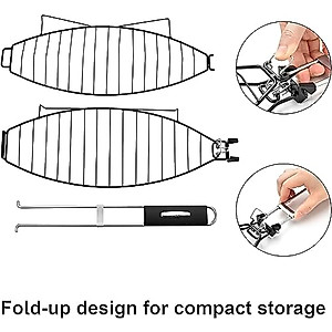 RTT Fish Grill Basket 2 Packs - Premium Stainless Steel Large Fish Basket for Grilling - Perfect for Cooking Whole Fish