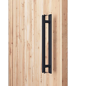 SMARTSTANDARD 12” Rustic Barn Door Handle for Sliding Door, Heavy Duty Barn Door Pull, Antique Long Base Gate Handle