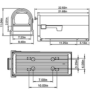 Gibraltar Arlington Large Capacity Galvanized Steel Bronze, Post-Mount Mailbox, AR15T000