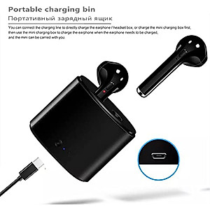 J No'el Wireless Headphones, Wireless Bluetooth 5.1 Earbuds Noise Cancellation in-Ear Built-in Mic with Charging Case for iPhone/Samsung/Android/iOS(Black)
