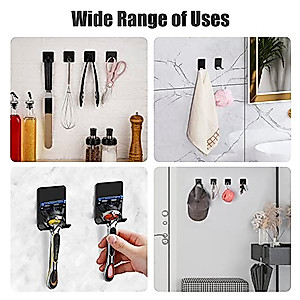 eoly Adhesive Hooks 3m Hooks, Wall Hooks Heavy Duty Holder Waterproof Stainless Steel Self Adhesive Hooks Kitchen Bathroom Shower Sticky Wall Hooks for Towel - 4 pcs with 2 Gift