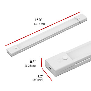 UltraPro 12in. Touch On/Off Plug-in LED Fixture, 2 Pack, Warm White, Bar, Under Cabinet, Kitchen, Closet Light, 44405