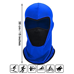 SATINIOR 9 Pieces Balaclava Ski Mask Cover Breathable Sun Dust Protection Full Face Cover for Women Men Outdoor Activities (Black, Dark Blue, Grey,Medium)