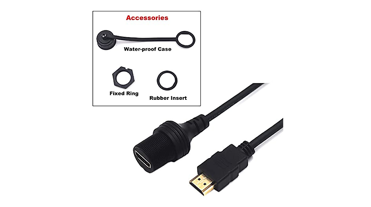 Kework 0.3m HDMI Mount Cable - 4K@60Hz Panel Extension for Vehicles