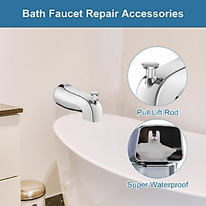 4 Set Tub Spout Diverter Repair Kit for Tub Spout Replacement with O-Ring & Gasket, Diverter Repair Kit-Tub Faucet Repair Replacement Parts for Broken or Leaking Repairs(Silver)