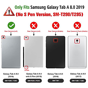 Fintie Shockproof Case for Samsung Galaxy Tab A 8.0 2019 Without S Pen Model (SM-T290 Wi-Fi, SM-T295 LTE), Tuatara Rugged Unibody Hybrid Bumper Cover w/Built-in Screen Protector, Black