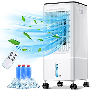 Portable Air Conditioners, 3-in-1 Evaporative Air Cooler, Portable AC Unit with 3 Speeds & 7H Timer, 60° Oscillation, Fast Cooling Room Air Conditioner Portable for Kitchen Home Office Garage