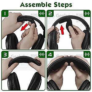 Geekria Earpad + Headband Compatible with Sennheiser HD598, HD598SE, HD598CS, HD515, HD555, HD595, HD518 Headphone Ear Pad + Headband/Ear Cushion + Headband Repair Parts Suit (Velour/Black)