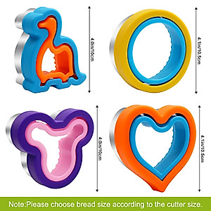 Uncrustable Sandwich Cutter and Sealer for Kids - Fangze 4 Pcs Decruster Cookie Maker Shapes Lunch Bread Mold Stainless Steel