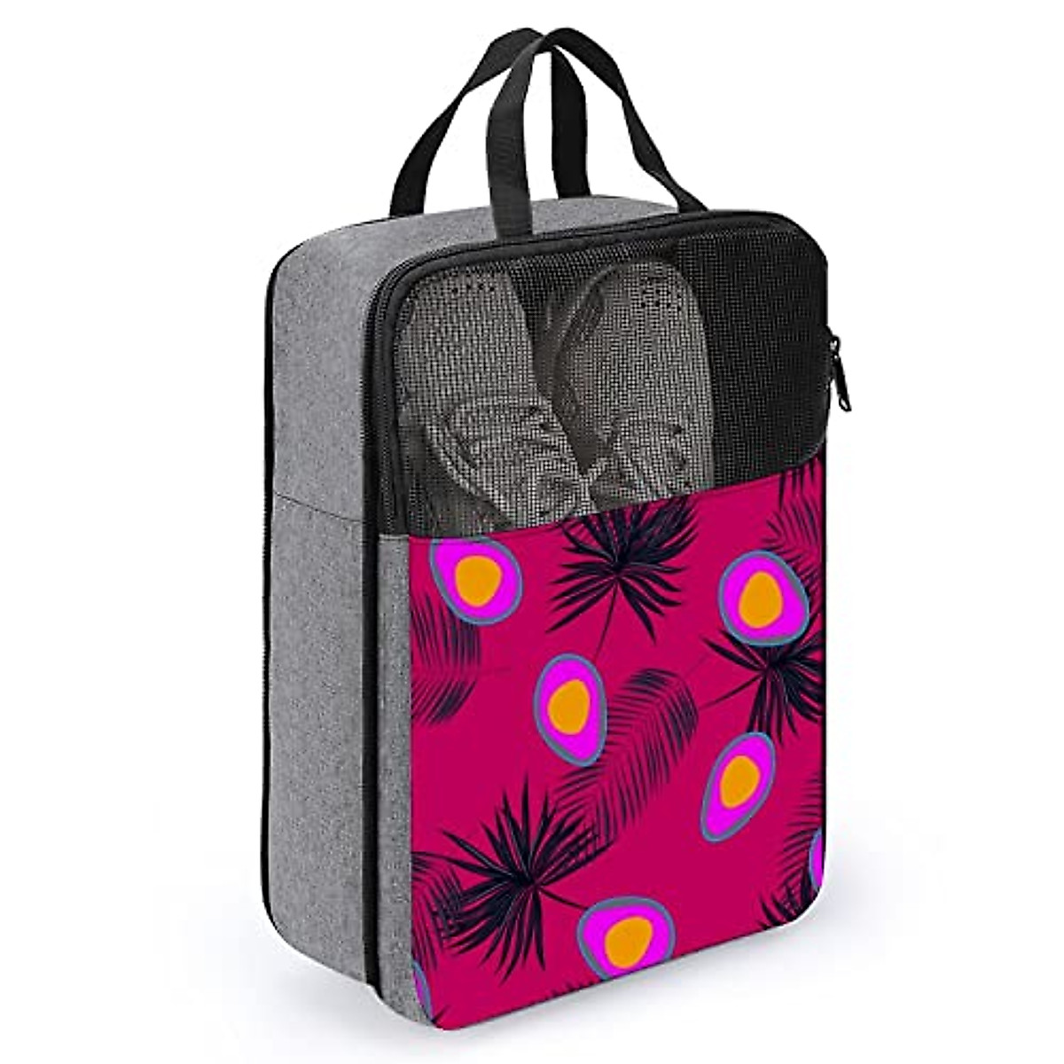 Frcavbin Tropical Avocado And Leaves Travel Shoe Bag Shoes Carrier with Handle and Zipper Foldable Shoe Puches Organizer for Home storage School starts