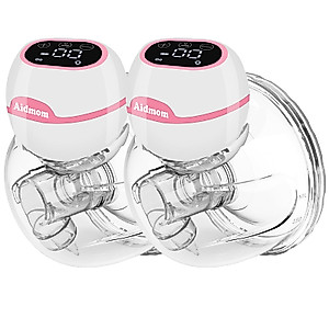 Aidmom Breast Pump S12 Pro Wearable Breastfeeding Pump with Soft Double-Sealed Flange and 3 Modes & 9 Levels, Wireless Electric Breast Pump Milk Extractor with Smart Display & Memory Function