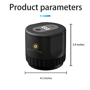 Kenwi Living Electric Mason Jar Vacuum Sealing Kit with Wide and Regular Mouth Lids, Vacuum Sealer for Canning Jars and Food Storage, 2024 Automatic Stop Version, Black