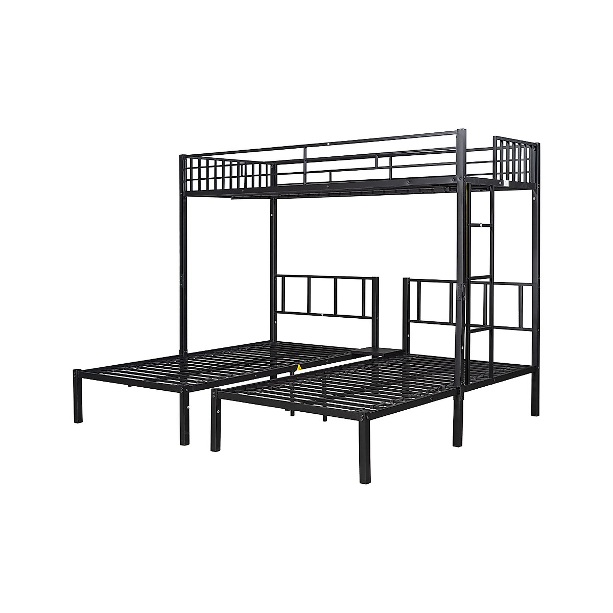 BIADNBZ Metal Triple Twin Size Bunk Bed,can be Separated into 3 Bedframe for Kids/Bedroom/Dorm,Black