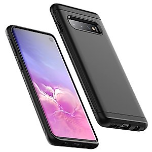 JETech Heavy Shockproof Case for Samsung Galaxy S10, Dual Layer Rugged Protective Phone Cover with Shock-Absorption (Black)