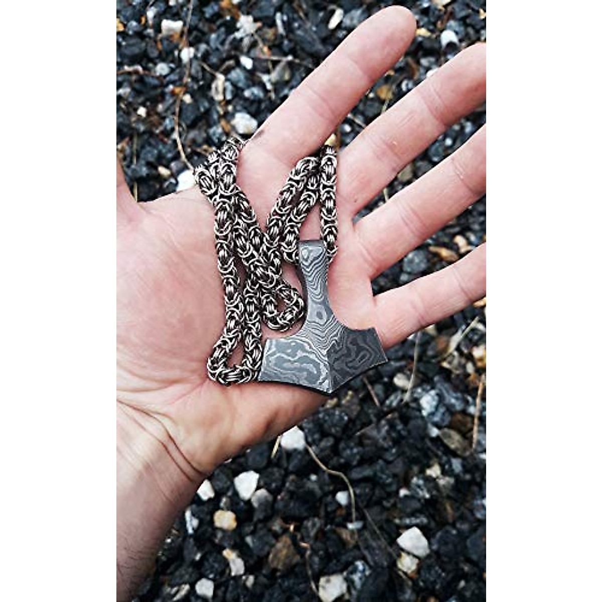 KE-0920-HK Beautiful Hand Forged Damascus Mjolnir Pendant Decoration accessories and EDC