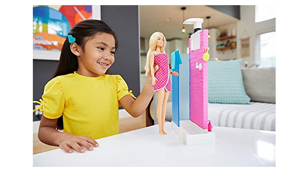 Barbie Doll Bathroom Set: Working Shower & Accessories