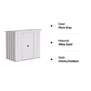 Arrow Classic Steel Storage Shed, 6x4, Flute Grey