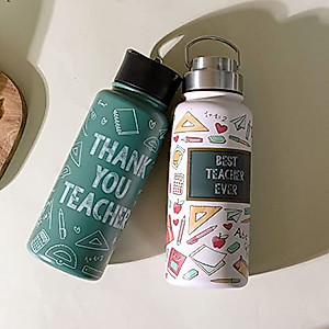 Teacher Gifts, 32 Oz Insulated Water Bottle With Two Lids, Teacher Appreciation Gifts, Teacher Gifts For Women, Gifts For Teachers, Best Teacher Gifts, Teacher Stuff, Cool Gifts For Teachers