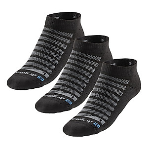 R-Gear Drymax Low Cut Running Socks For Men and Women, Medium Cushion | Breathable, Moisture Control & Anti Blister | L, Black, 3 Pack