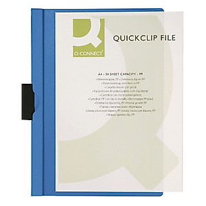 Q-Connect KF00462 Assorted Folders Clip File A4 Transparent Blue