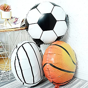 BinaryABC Basketball Mylar Foil Balloons,Sports Theme Party Supplies,10Pcs(18 Inch) (Basketball-1)