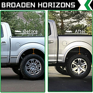 AUTOPTIM 3 inch Rear Leveling Lift Block Kit, Replacement for 2004-2021 Ford F150 Square Leaf Spring Axle U Bolts Set