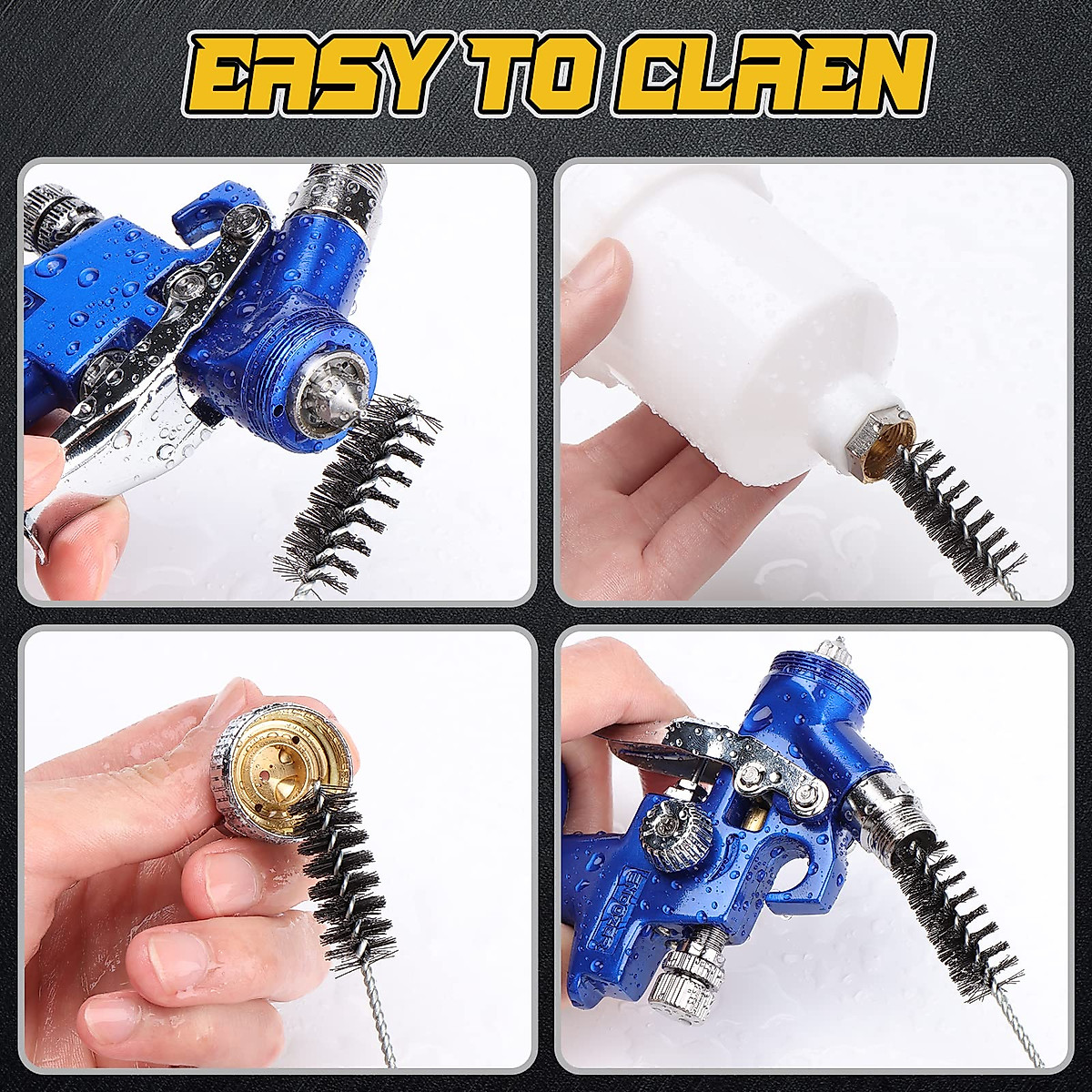 ENDOZER General Purpose Mini HVLP Spray Guns Auto Car Detail Paint Sprayer Spot Repair with 0.8mm Nozzle 125CC