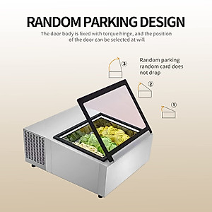 Mvckyi Commercial Display Refrigerator, Countertop 3 1/3GN PAN Hard Ice Cream Dipping Cabinet Chest Refrigerated, White Gelato Ice Cream Freezer Display Refrigerators with LED Lighting