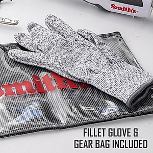 Smith's Lawaia Electric Fillet Knife 51233-2 Removable 8” Serrated Stainless Steel Blades w/Sheath - Fillet Glove & Mesh Storage Bag - Fishing, Outdoor, Hunting Electric Knife - 6 ft Power Cord, White