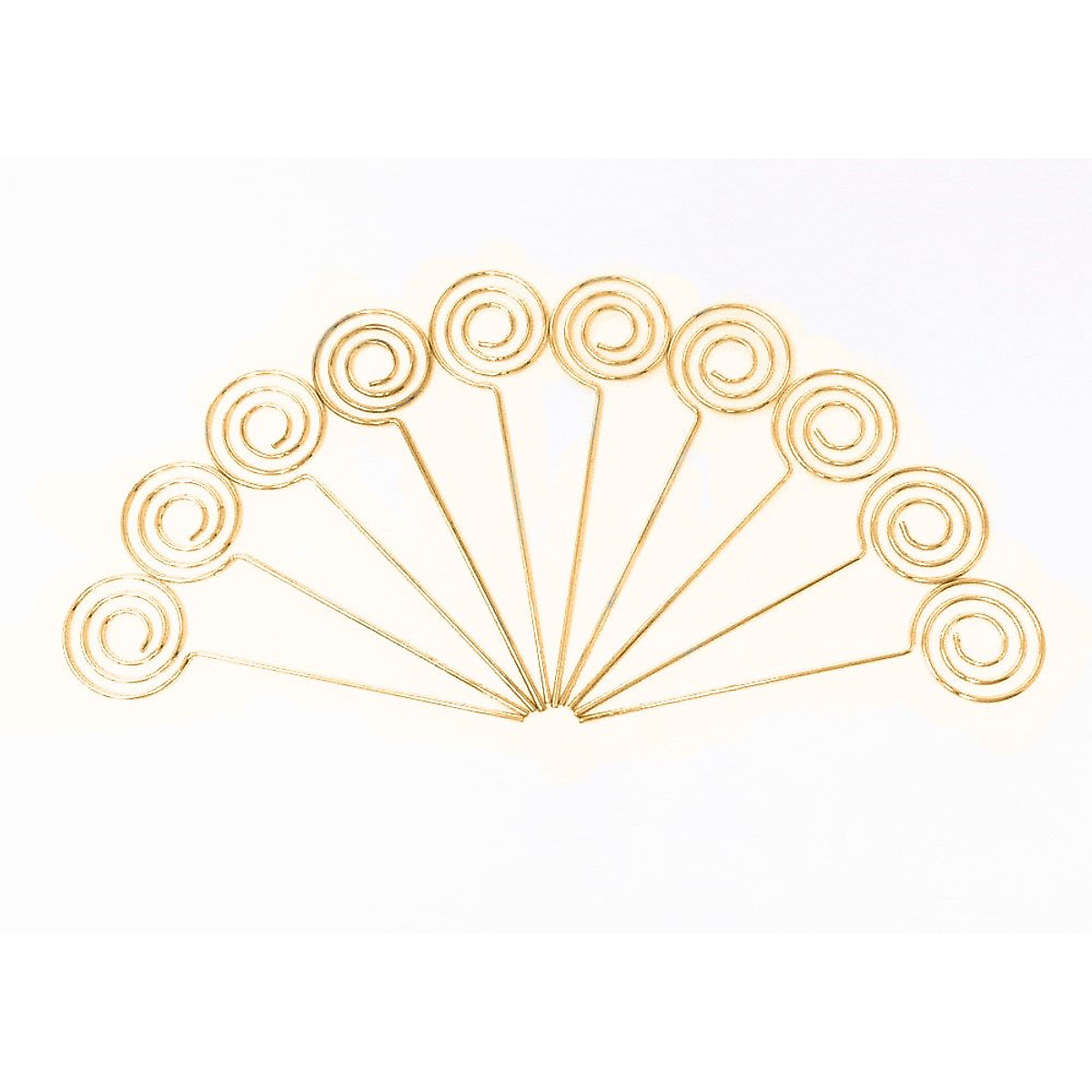 Honbay 30pcs DIY Gold Round Shape Ring Loop Craft Wire Clip Table Card Note Photo Memo Holder Metal Clamp Clay Cake Decoration Accessories