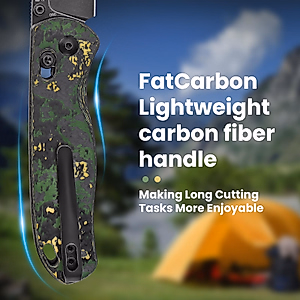 Kizer Drop Bear Pocket Knife, Folding Knife, 2.97" 20CV Steel Blade, Fatcarbon Carbon Fibre Handle, Folding Pocket Knife, EDC knife, Ki3619A1